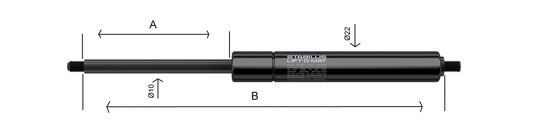 Gasfedern, Gasfeder, Gasdruckfeder, Heckklappendämpfer ...